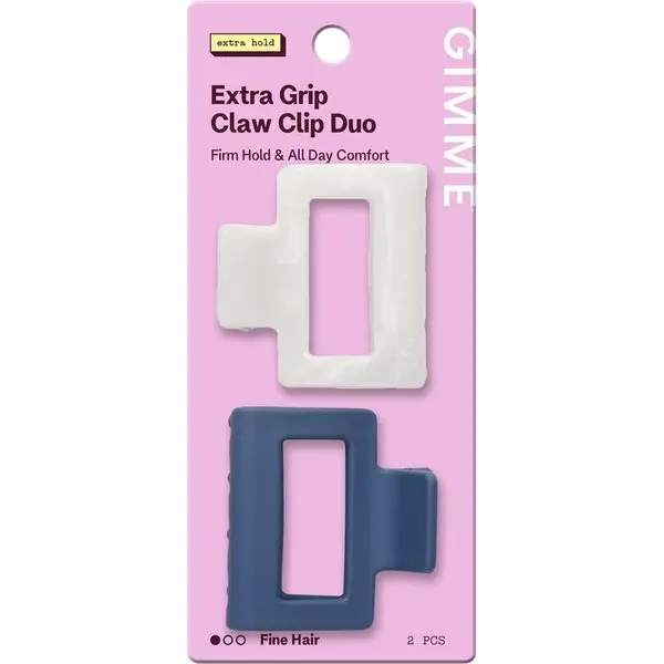 GIMME BEAUTY Square Extra Grip Claw Clip Duo - Blue