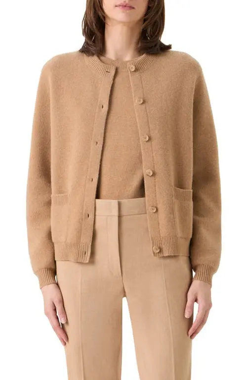 Akris Cashmere Piqué Cardigan - Camel