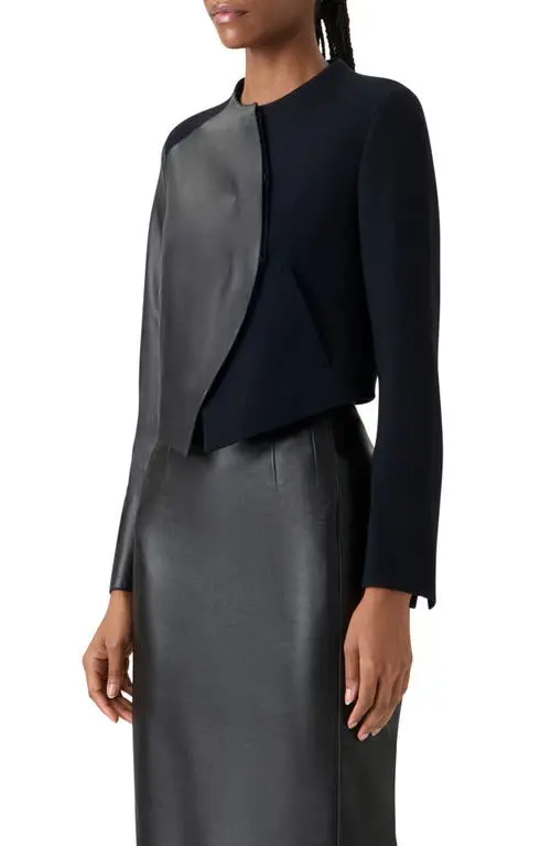 Akris Hynora Orbit Wool & Leather Jacket