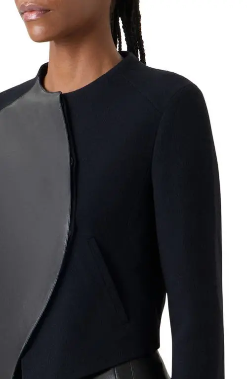 Akris Hynora Orbit Wool & Leather Jacket