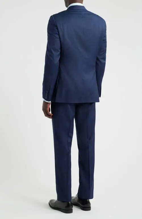 HERITAGE GOLD Dark Windowpane Check Wool Suit