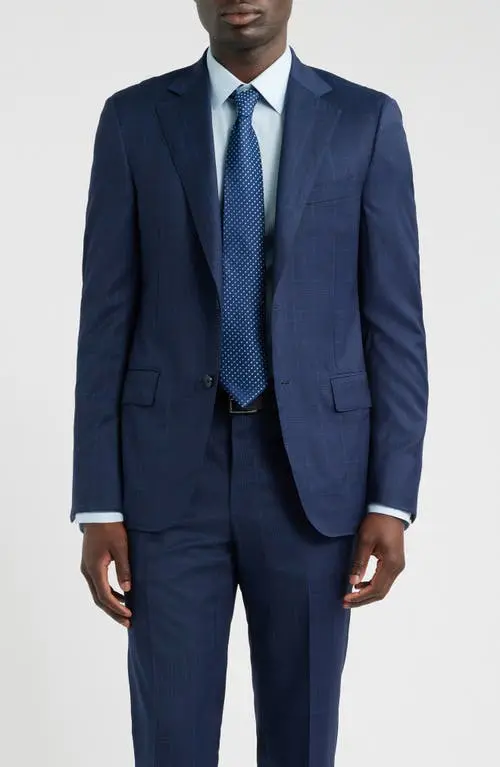 HERITAGE GOLD Dark Windowpane Check Wool Suit