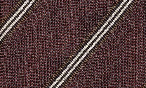 Eton Stripe Silk Tie - Medium Red