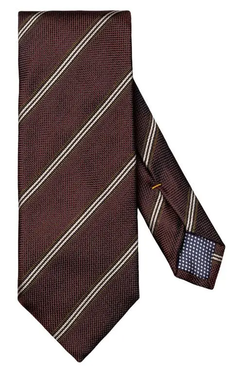 Eton Striped Silk Neck Ties - Medium Red