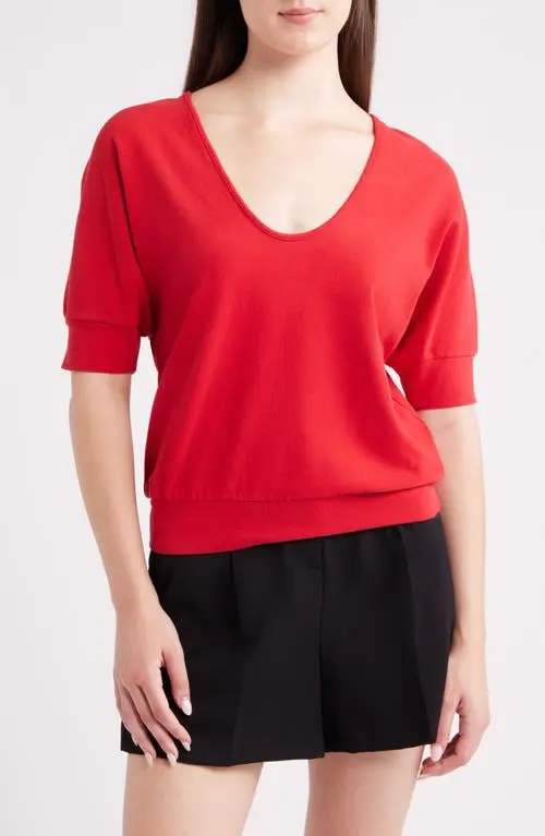 ARTLESS FOREVER Logan Scoop Neck Top - Cherry