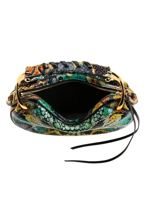 Alexander McQueen Mini Snakeskin Embossed Leather Top Handle Bag