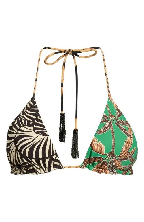 Farm Rio Mixed Print Triangle Bikini Top - Multicolor