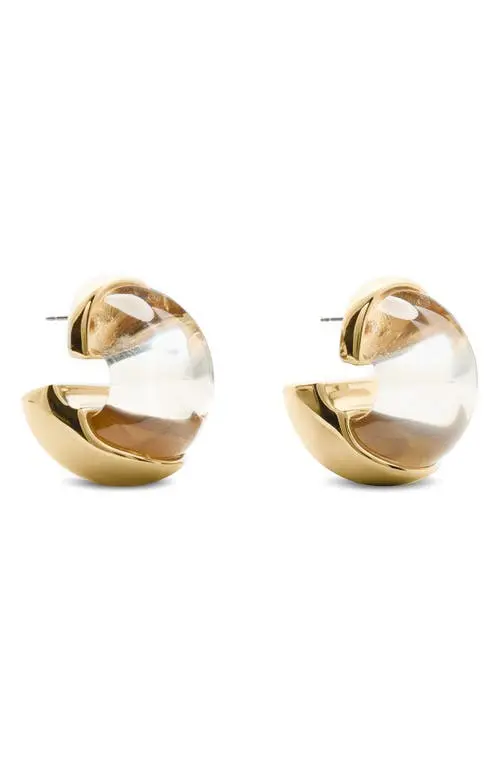 Kate Spade New York Glow Up Chunky Huggie Hoop Earrings - Clear.