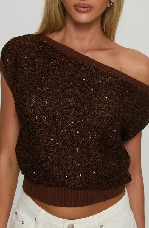Princess Polly Marysa Sequin Off-the-shoulder Blouson Top