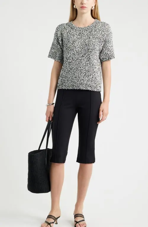 Nordstrom Ponte Knit Capri Pants - Black