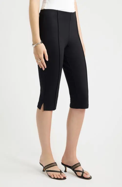 Nordstrom Ponte Knit Capri Pants - Black
