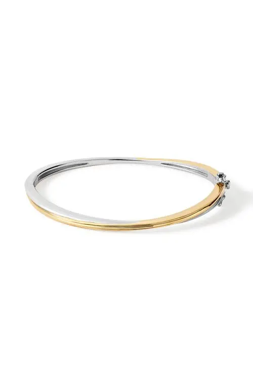 Astley Clarke Aurora Weave Mixed Metal Bangle - Gold