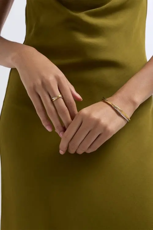 Astley Clarke Aurora Weave Mixed Metal Bangle