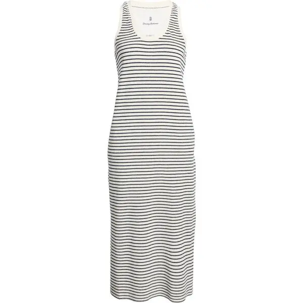Tommy Bahama Suncoast Stripe Sleeveless Terry Midi Dress - Coconut