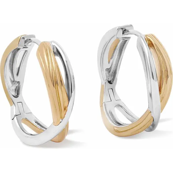 Astley Clarke Aurora Weave Mixed Metal Maxi Hoop Earrings - Gold