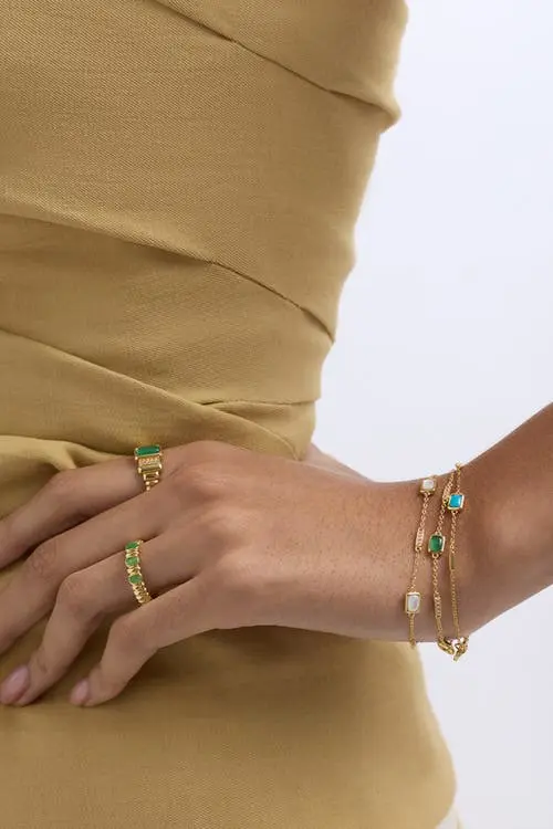 Astley Clarke Aurora Ridge Green Chalcedony Station Bracelet