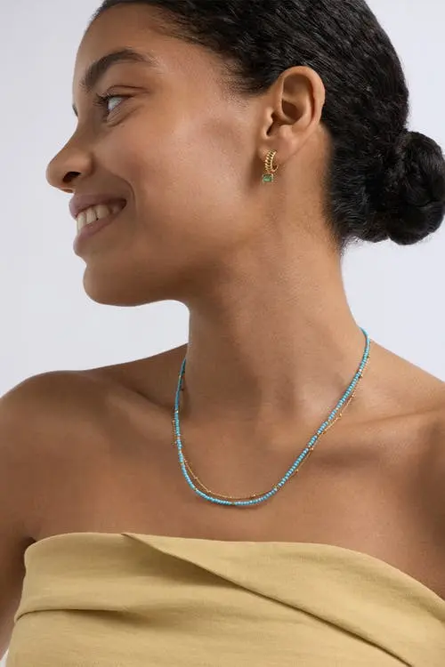 Astley Clarke Green Chalcedony Drop Huggie Earrings