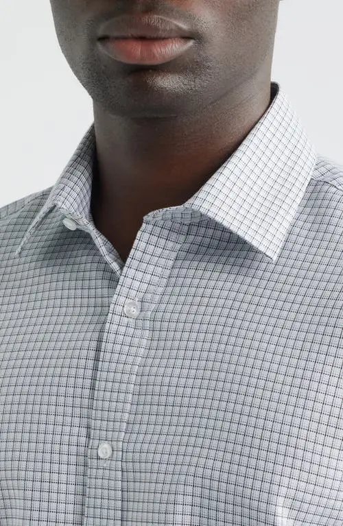 DANIEL HECHTER Modern Fit Check Textured Cotton Dress Shirt