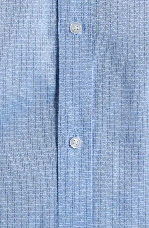 DANIEL HECHTER Modern Fit Light Micropattern Cotton Dobby Dress Shirt - Blue