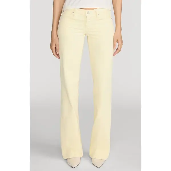 FRAME X Amelia Gray The Gray Relaxed Bootcut Jeans - Limoncello