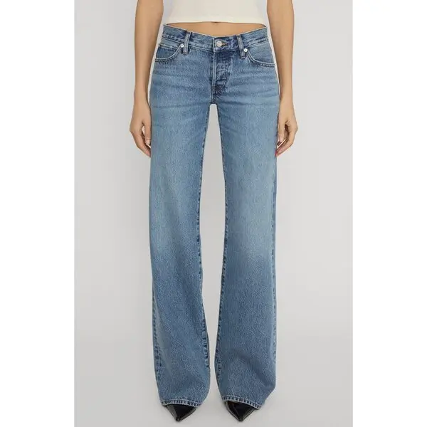 FRAME X Amelia Gray The Gray Relaxed Bootcut Jeans - Rapture