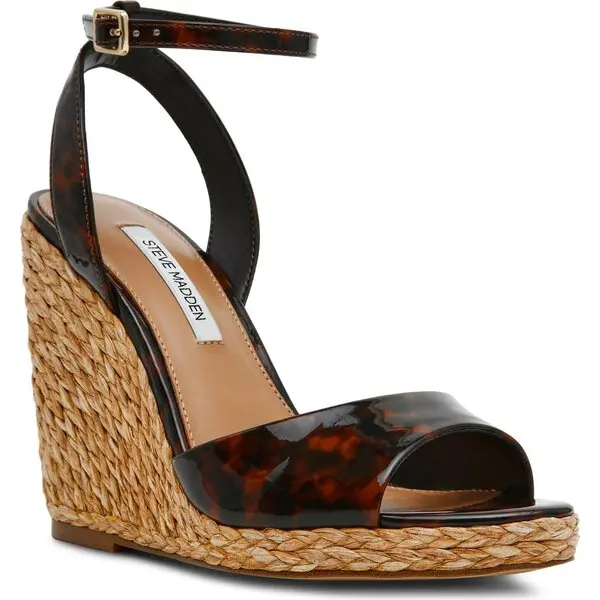 Steve Madden Devin Ankle Strap Wedge Sandal - Tortoise
