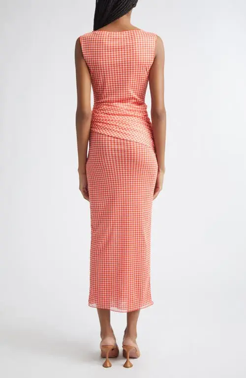TOCCIN Wylie Tie Front Midi Dress - Gingham