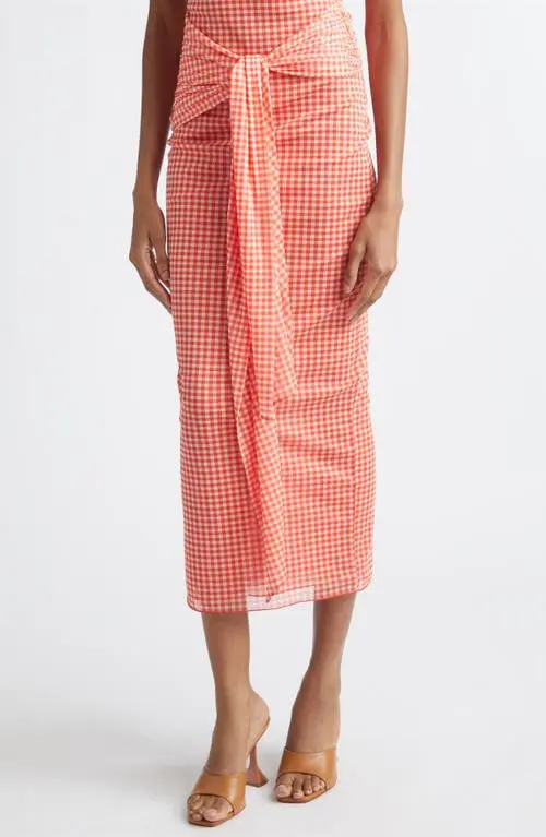TOCCIN Wylie Tie Front Midi Dress - Gingham