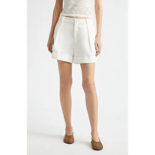 TOCCIN Nara Cuffed Pleated Shorts - Optic