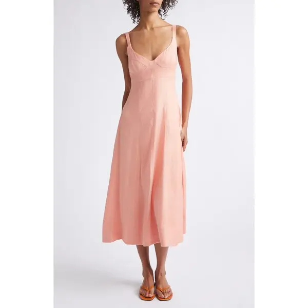 TOCCIN Arya Bustier Sleeveless Midi Dress - Sherbert