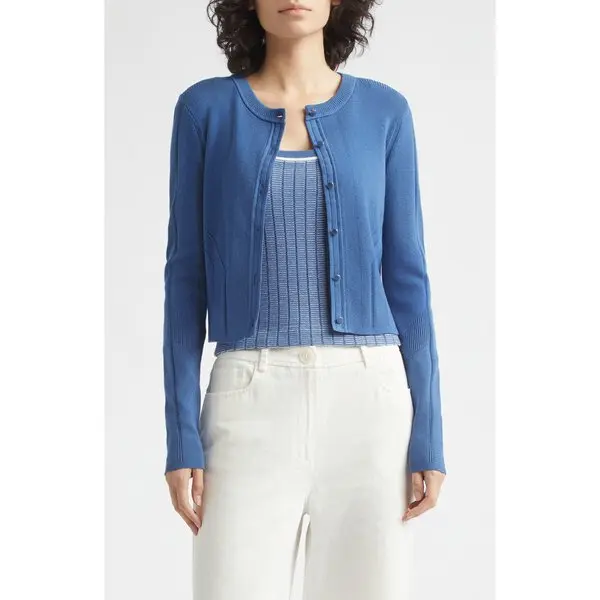 TOCCIN Vicki Crop Cardigan - Ocean