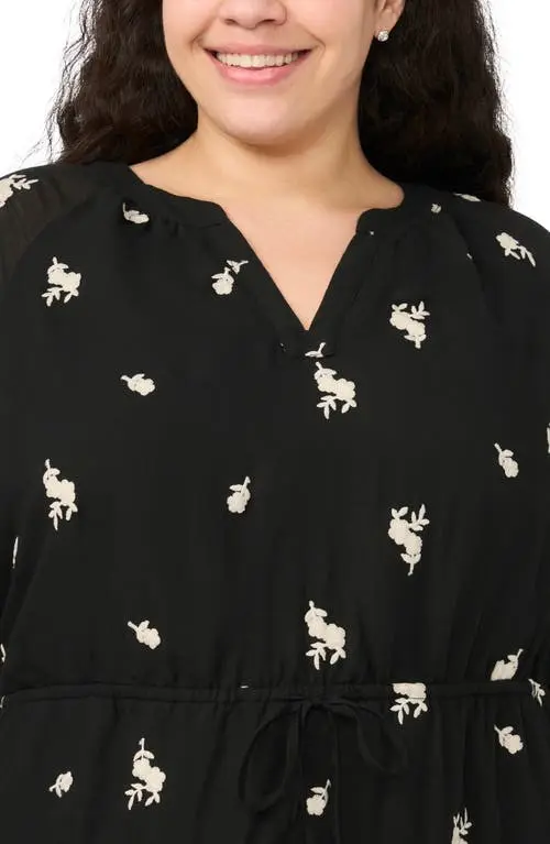 CECE DUPRAZ Print Tie Waist Midi Dress
