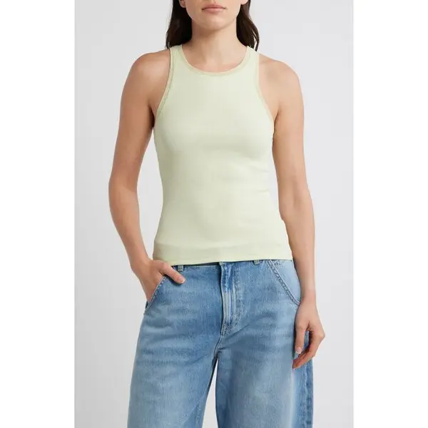 Hugo Boss Eplie Stretch Cotton Rib Tank - Cucumber