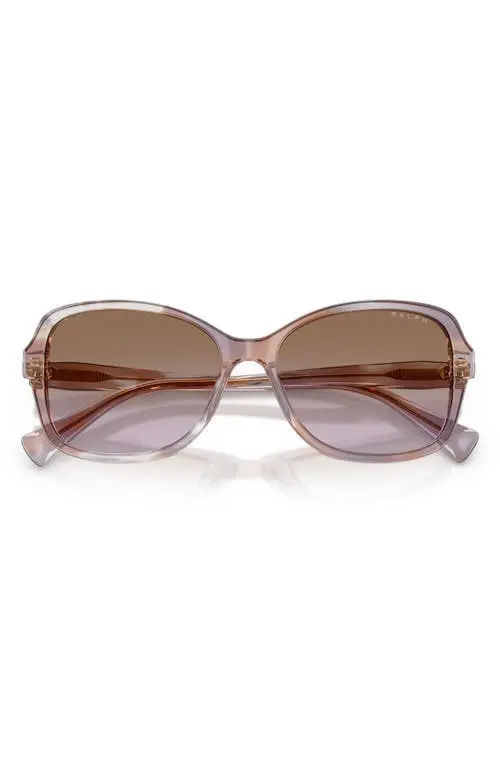 Ralph Lauren Square Frame Acetate Sunglasses - Striped Brown/violet