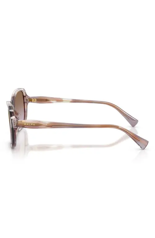 Ralph Lauren Square Frame Acetate Sunglasses - Striped Brown/violet