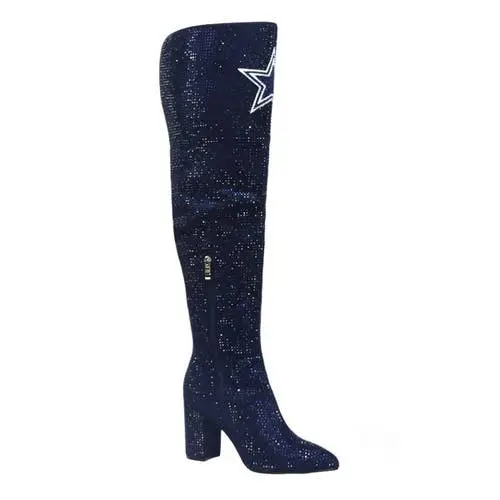 CUCE Dallas Cowboys Team Color Crystal Over-the-knee Boots - Navy