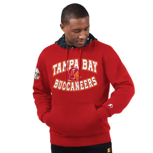 STARTER Tampa Bay Buccaneers Thursday Night Gridiron Vintage Logo Pullover Hoodie - Red