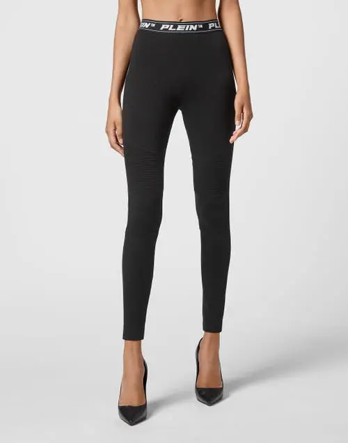 Philipp Plein Jogging Biker Leggings - Black