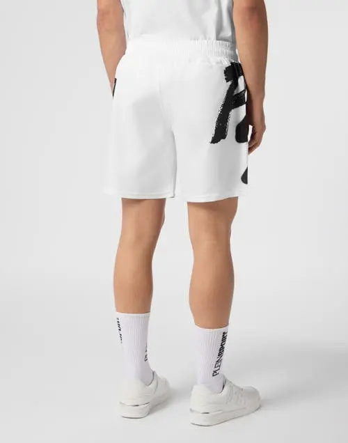 PLEIN SPORT Graphic Printed Nylon Shorts - White