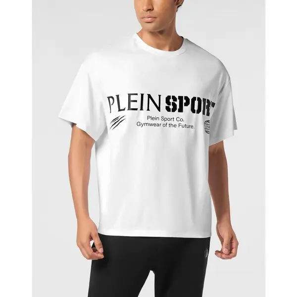 PLEIN SPORT Round Neck T-shirt Chest Logo - White