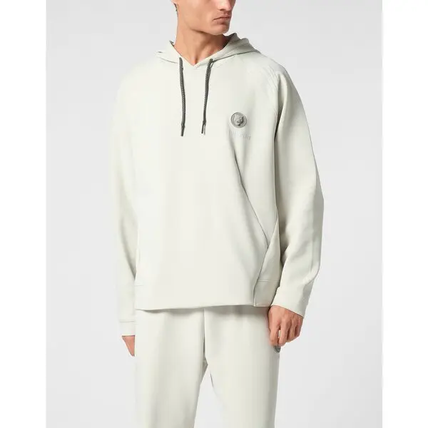 PLEIN SPORT Oversized Technical Hoodie Sweatshirt - Grey