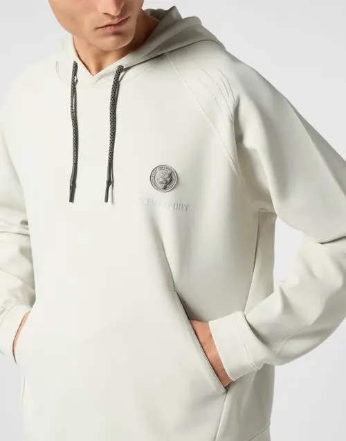 PLEIN SPORT Oversized Technical Hoodie Sweatshirt - Grey