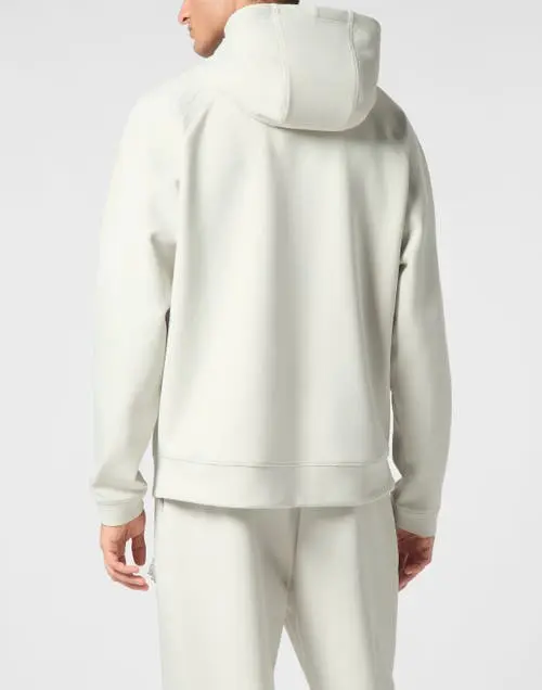 PLEIN SPORT Oversized Technical Hoodie Sweatshirt - Grey