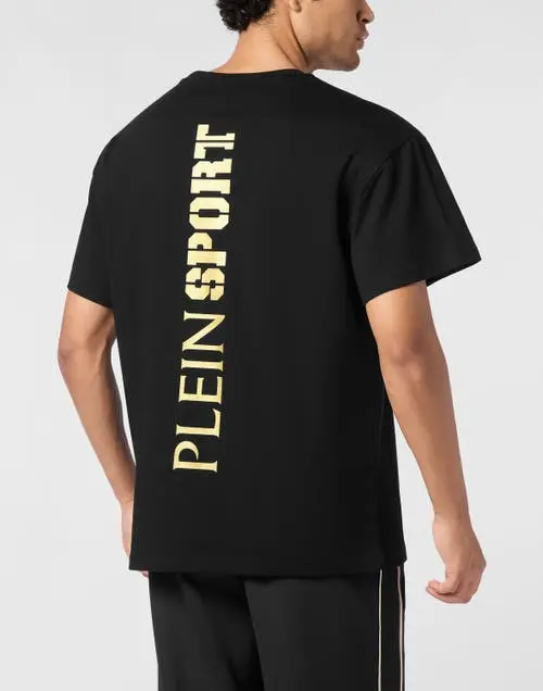 PLEIN SPORT T-shirt Round Neck Ss Logo - Black/lightgold