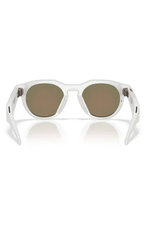 Oakley Gender Inclusive Meta Hstn 51mm Round Glasses - Warm Grey/prizm Ruby