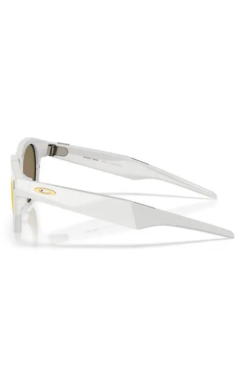 Oakley Gender Inclusive Meta Hstn 51mm Round Glasses - Warm Grey/prizm Ruby