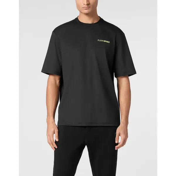 PLEIN SPORT Micro Rib T-shirt Round Neck Ss - Black