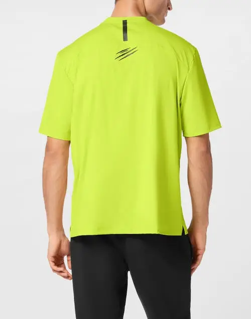 PLEIN SPORT Micro Rib T-shirt Round Neck Ss - Yellowfluo