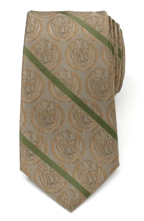 CUFFLINKS, INC. Groot Patterned Silk Blend Neck Tie - Tan