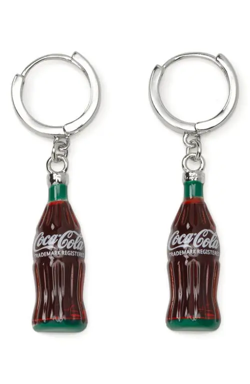 CUFFLINKS, INC. Coca-cola Bottle Charm Hoop Earrings - Brown